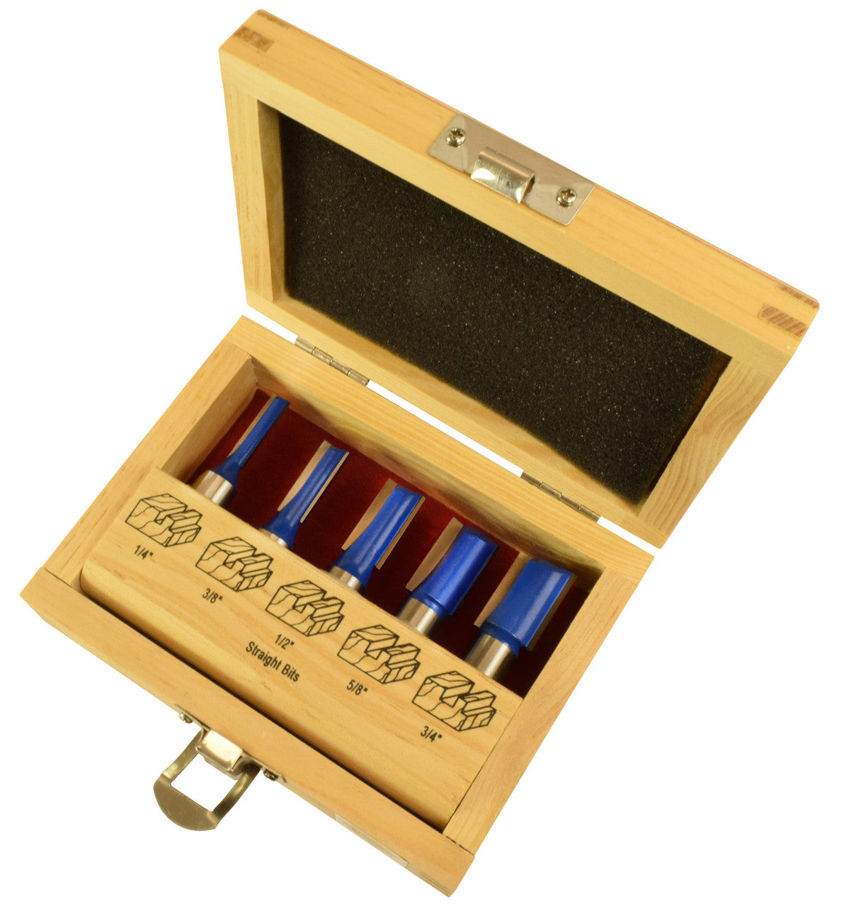 Buy 5pc Straight Bit Router Bit Set 1/2"shan at Busy Bee Tools